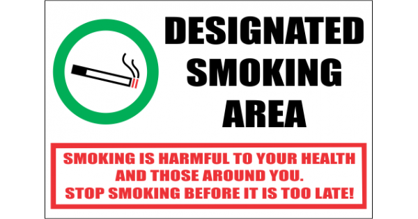 Designated Smoking Area Signage - Safety Max Solutions
